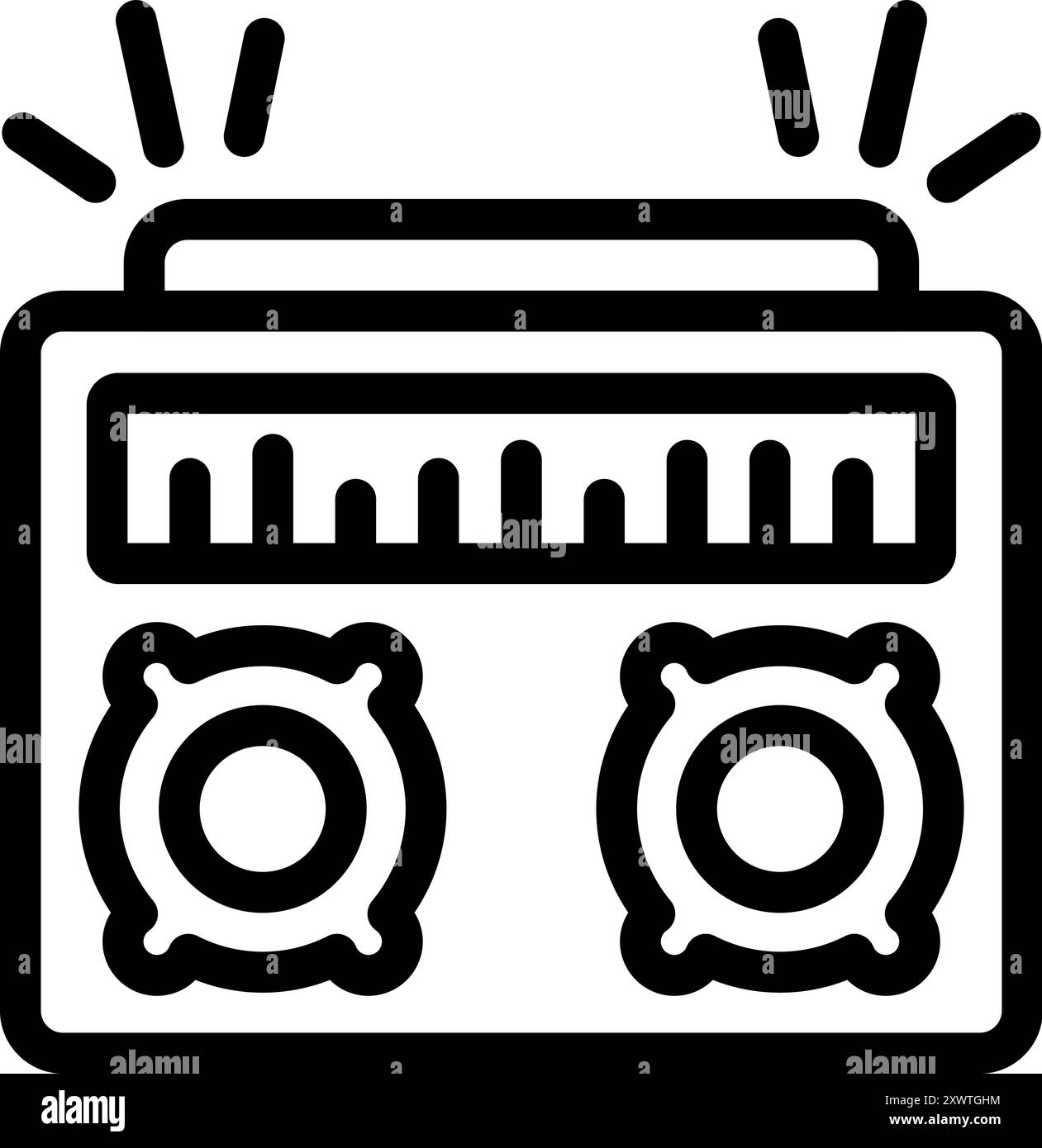 Vintage radio playing music icon Black and White Stock Photos & Images ...