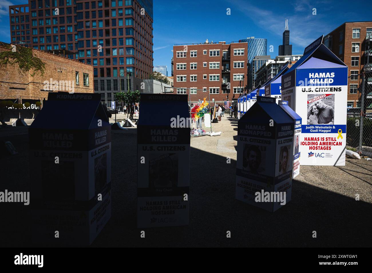 Chicago, Illinois, USA. 20th Aug, 2024. Visitors attend the Israeli ...