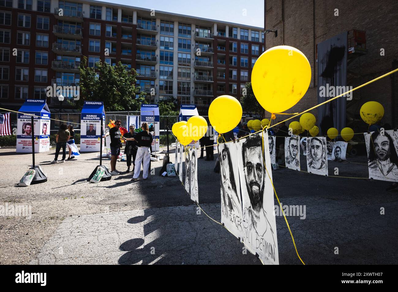 Chicago, Illinois, USA. 20th Aug, 2024. Visitors attend the Israeli ...