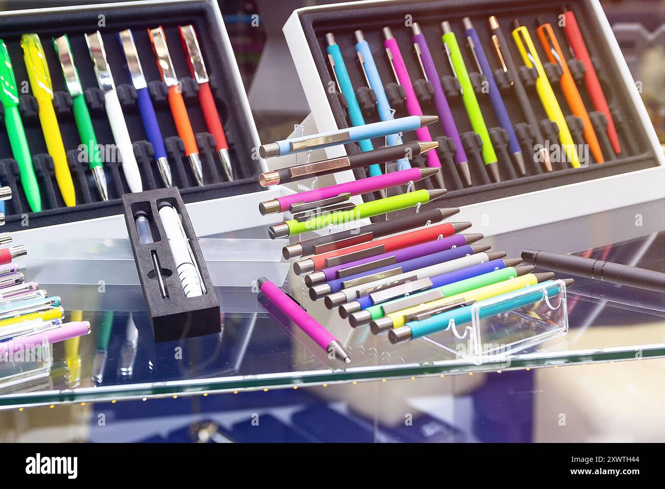 Various pens and stationery items at a stationery shop Stock Photo - Alamy