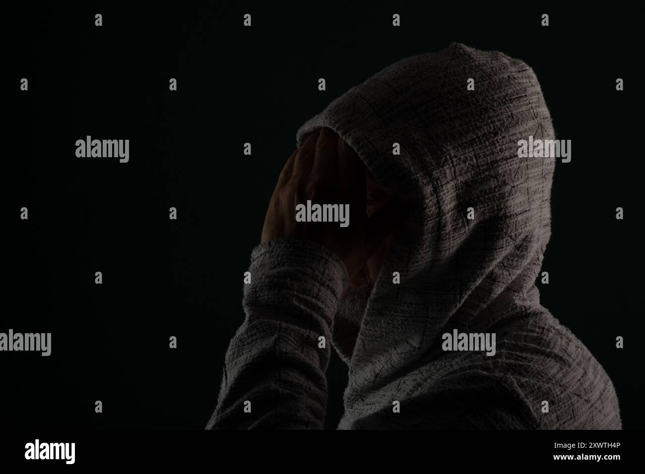 Close up portrait anonymous hacker hi-res stock photography and images ...