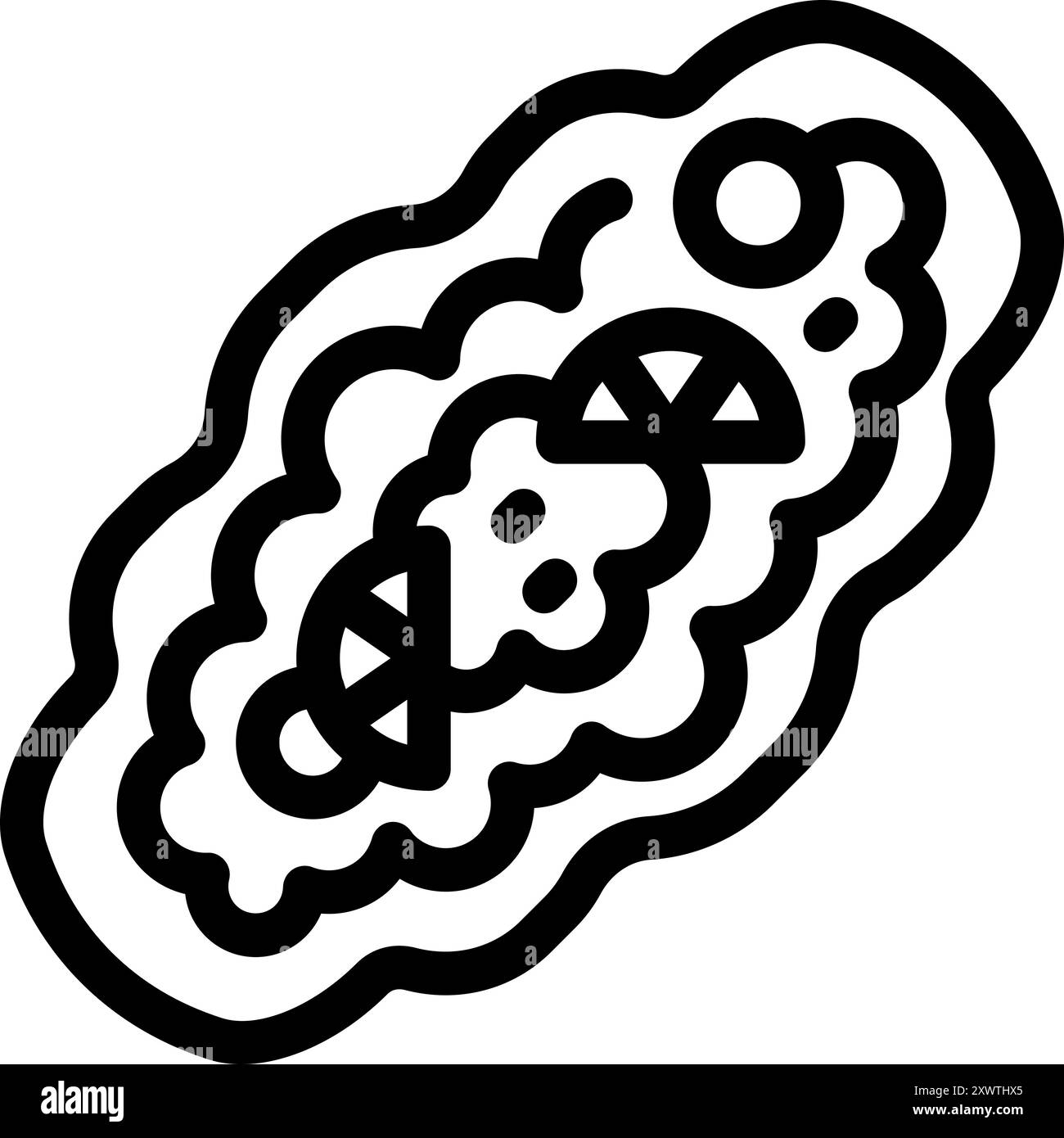 Indian food thali with rice and vegetables line icon, concept of food ...