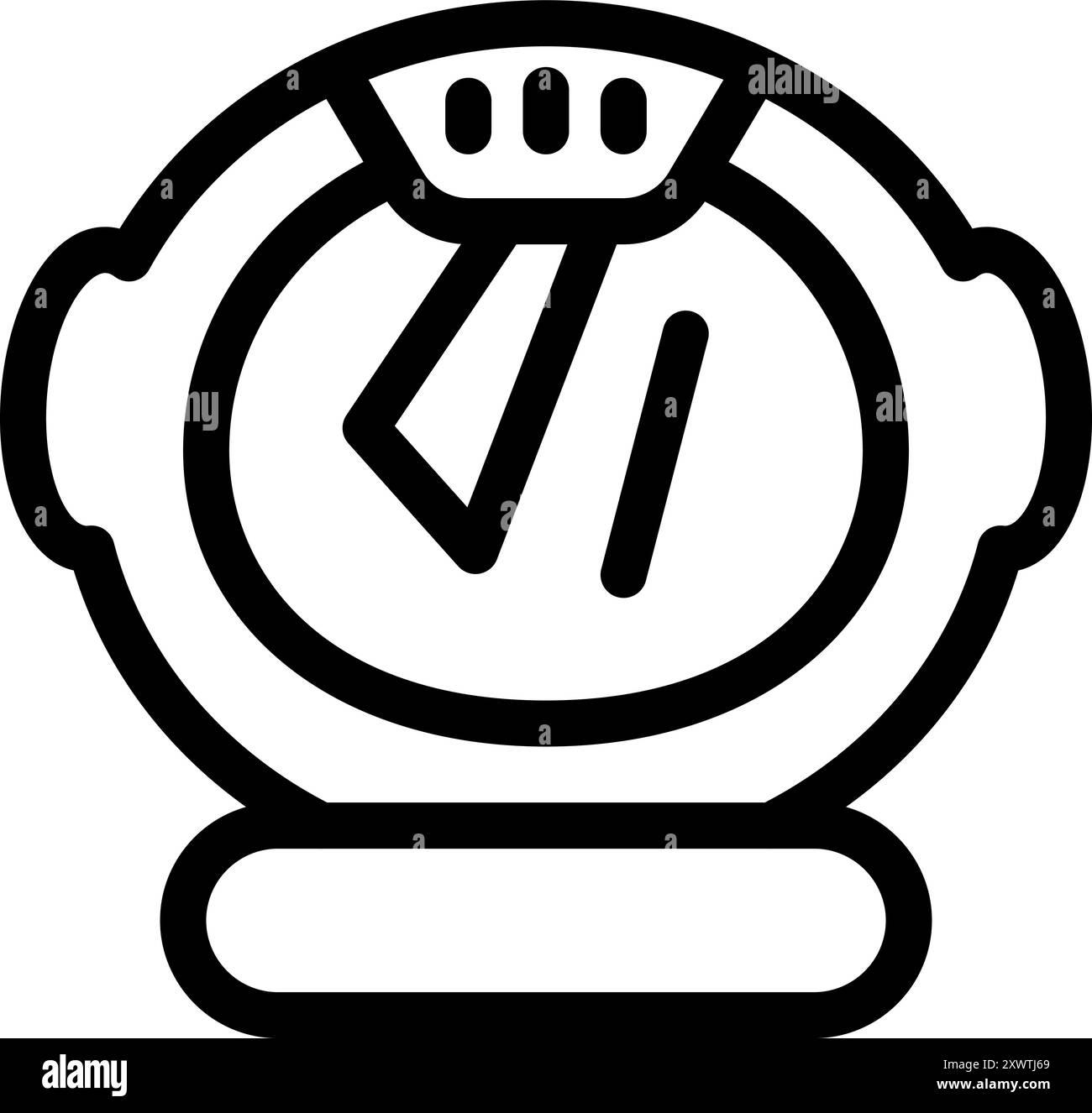 Simple bold line icon of an astronaut helmet, representing space ...