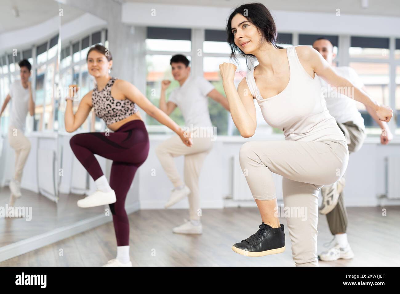 Group of young people dancing hip hop Stock Photo - Alamy