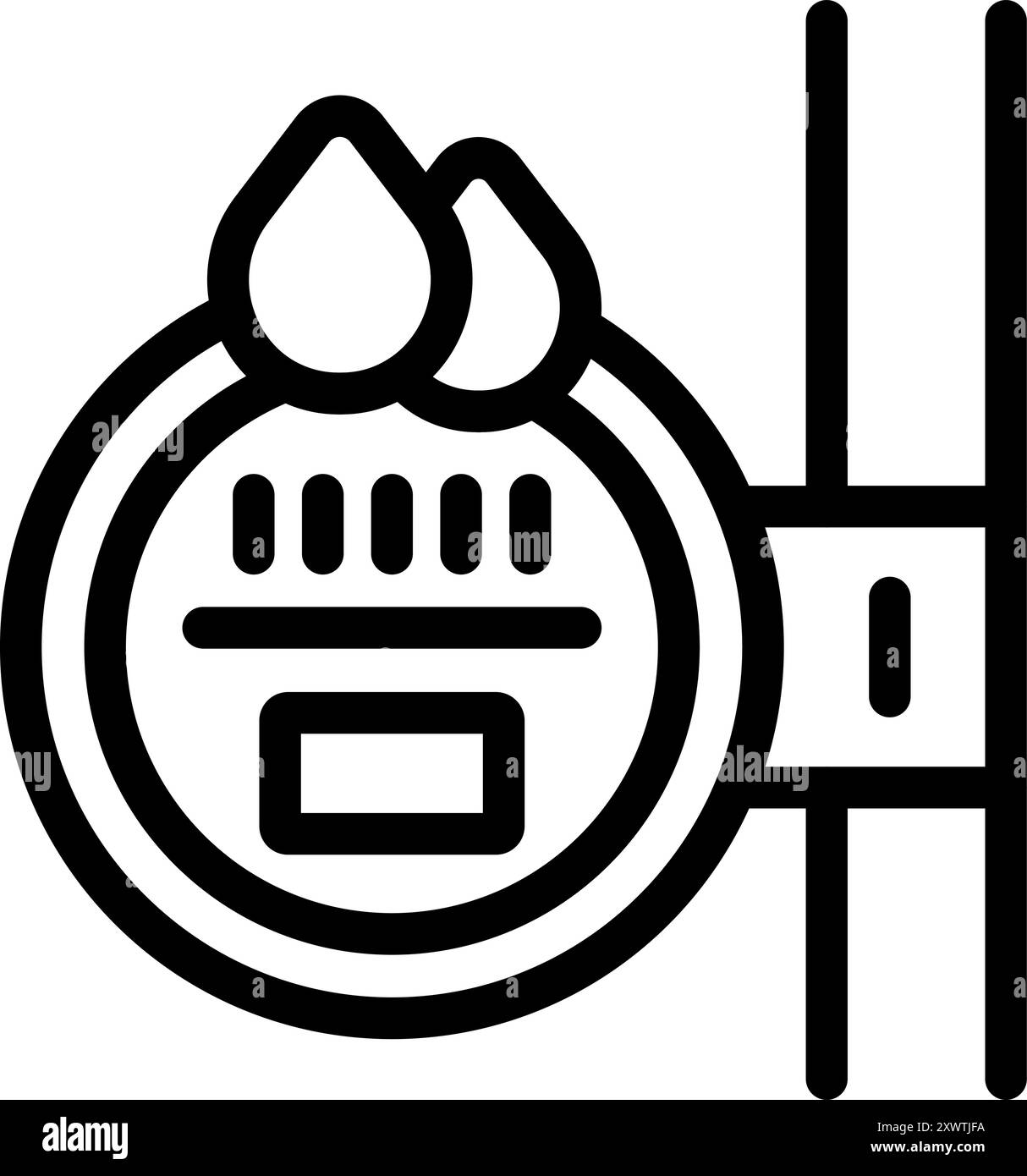 Simple vector illustration of a water meter, ideal for topics like ...