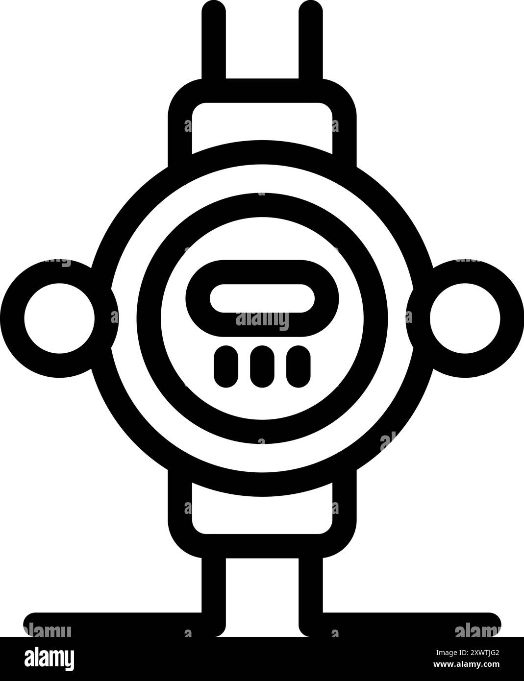 Simple outline icon of an electric meter measuring electricity ...