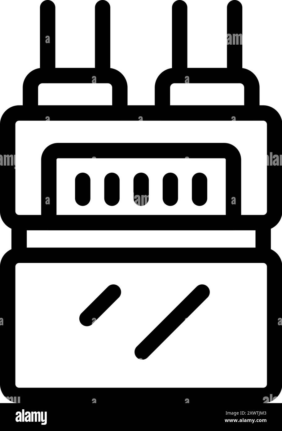 Simple icon of an electric fuse box protecting an electrical circuit ...