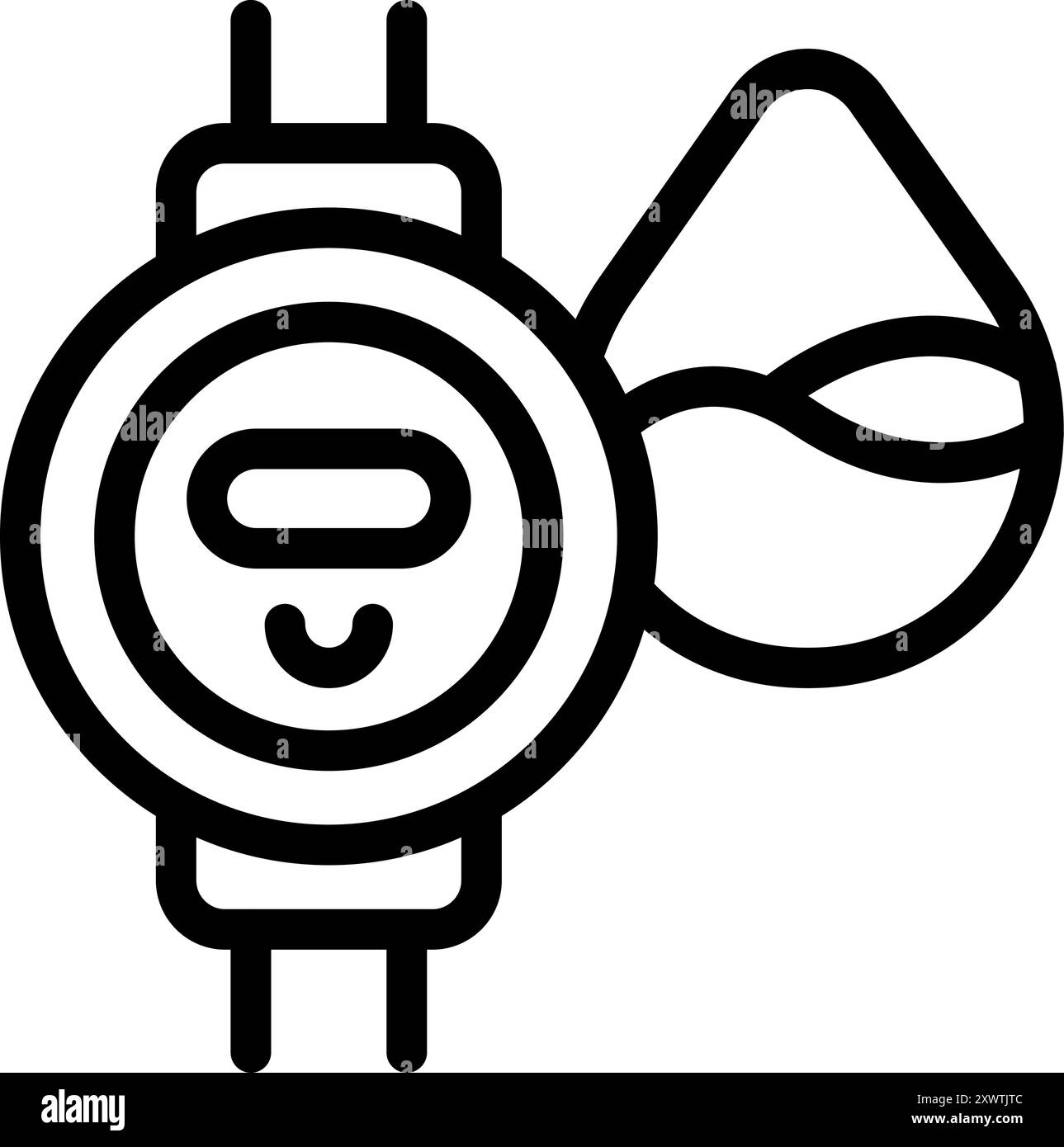 Electric car charging station showing happy face with full battery icon ...