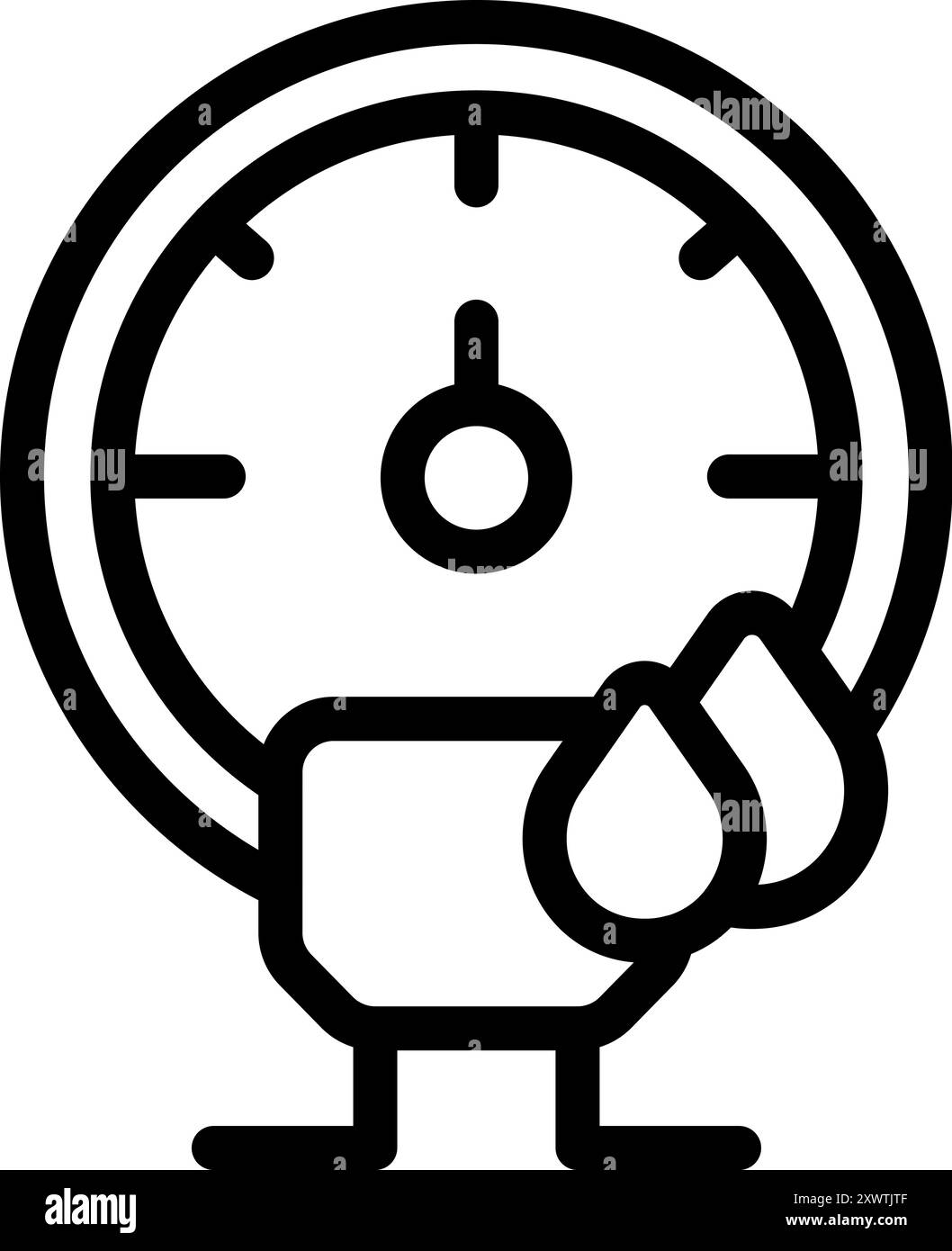 Simple vector showing water consumption being measured with a meter ...