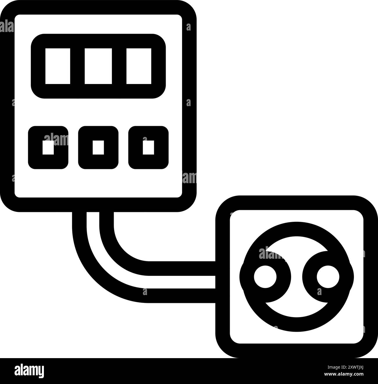 Minimalist vector illustration representing an electrical panel ...