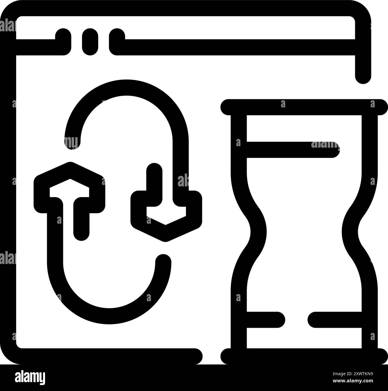 Software update process taking a long time, symbolized by an hourglass ...