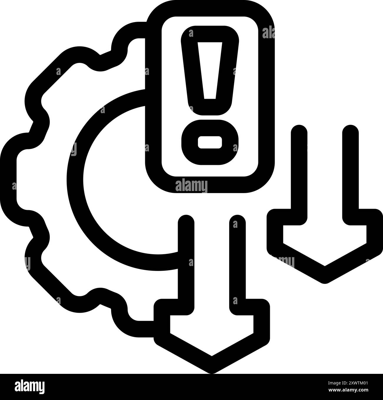 Simple vector showing the concept of a system failure with a gear and ...