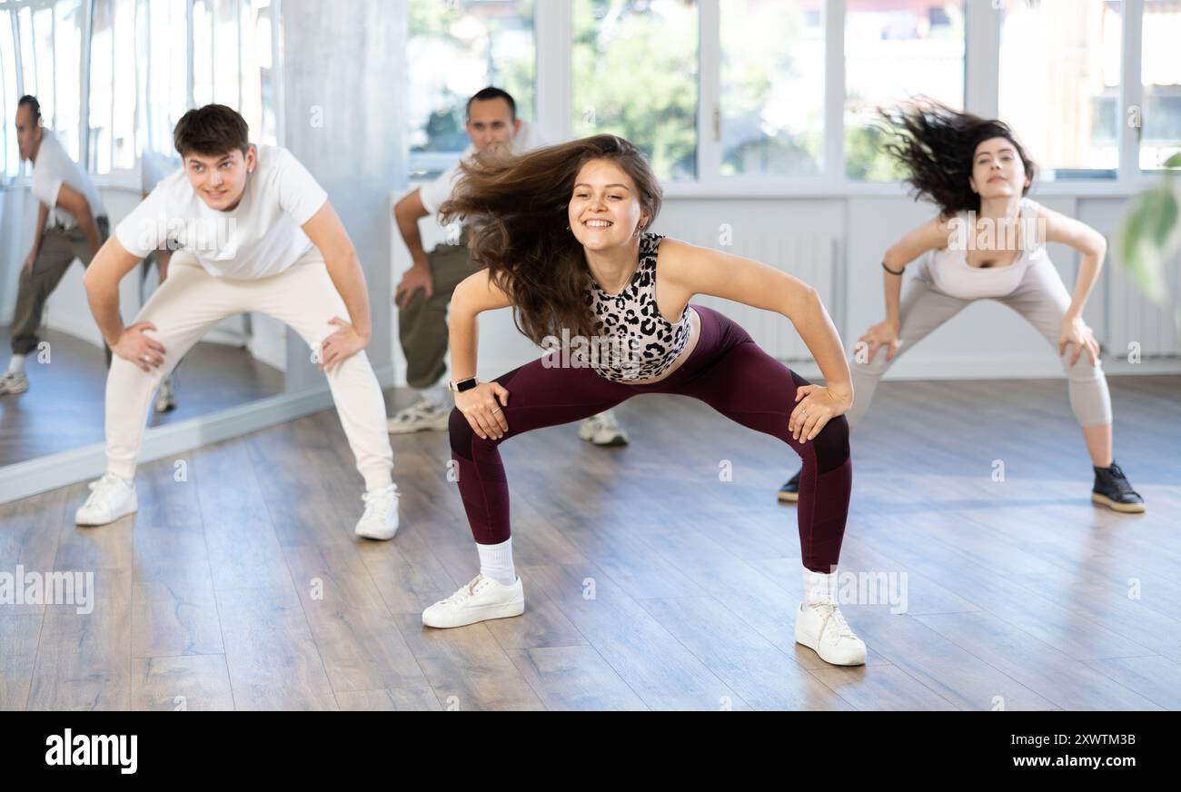 Group of young people dancing hip hop Stock Photo - Alamy