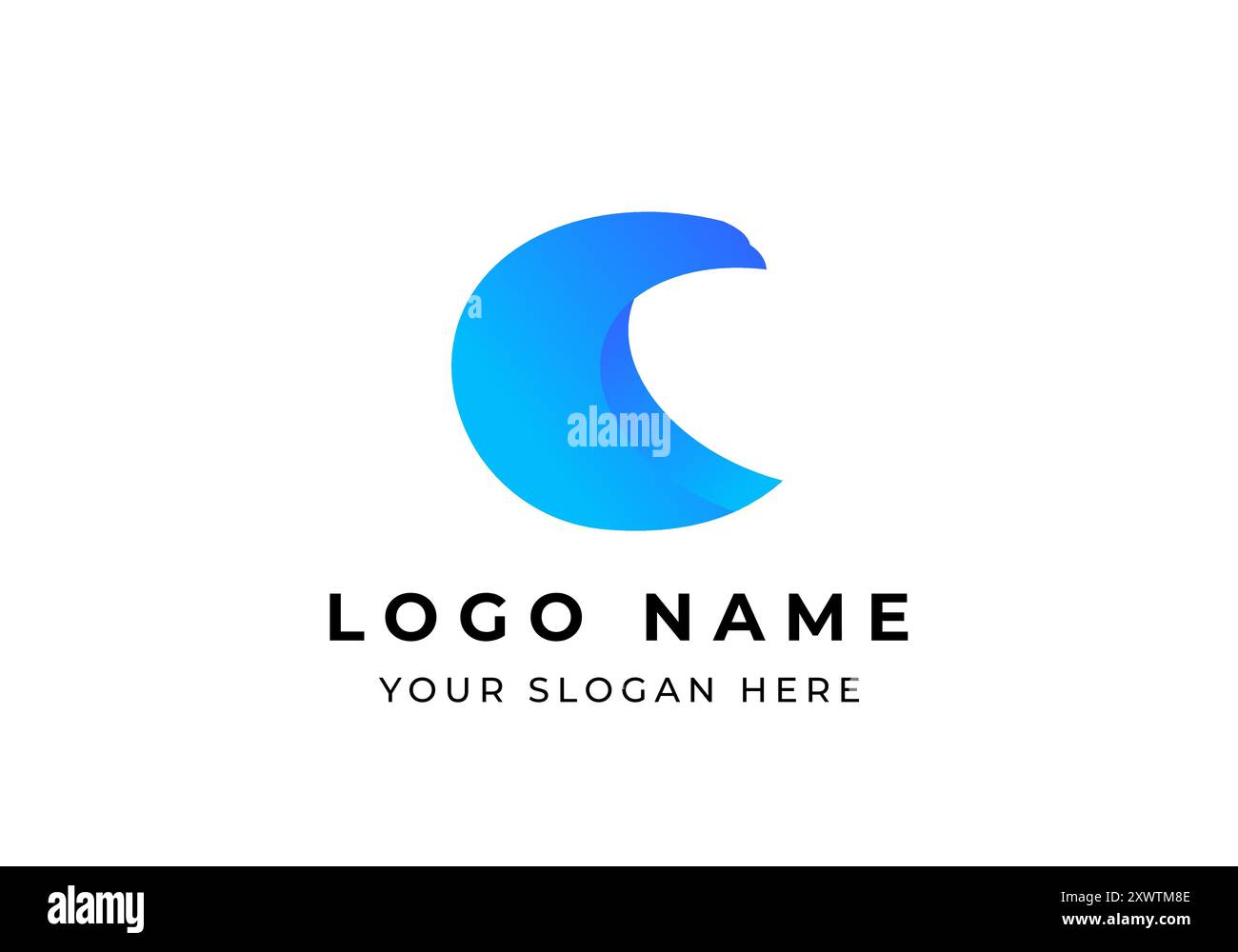 Logo abstract letter C combine bird fly, Logo identity Bird and C ...