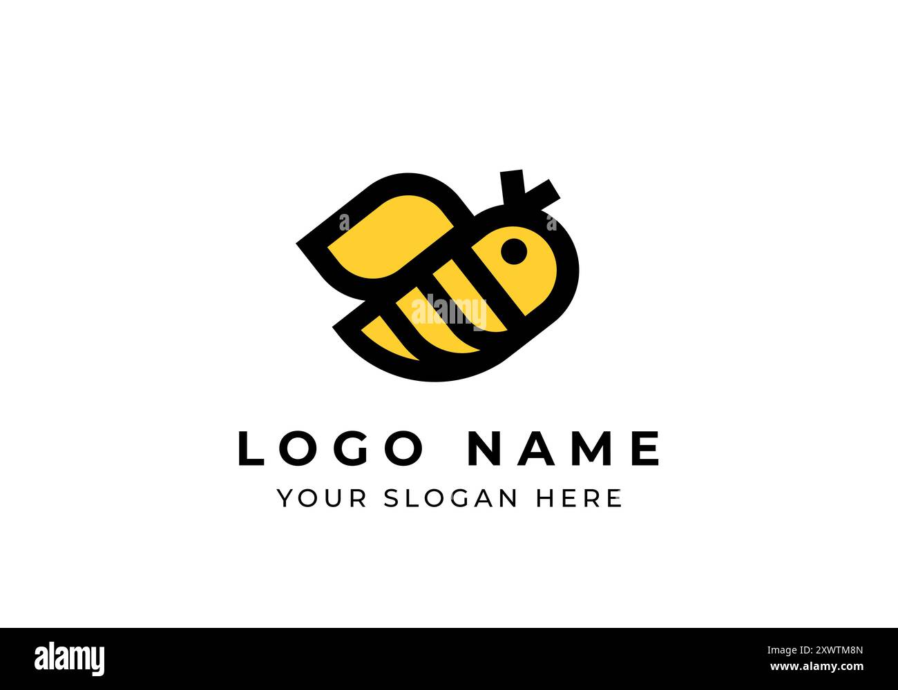 Bee minimalist logo Stock Vector Images - Alamy