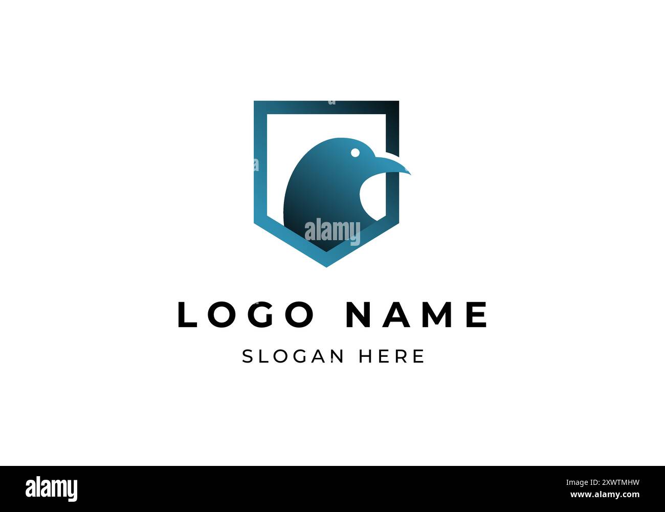 Logo Dark green Shield and Crow Head. Logo security, safe, and ...