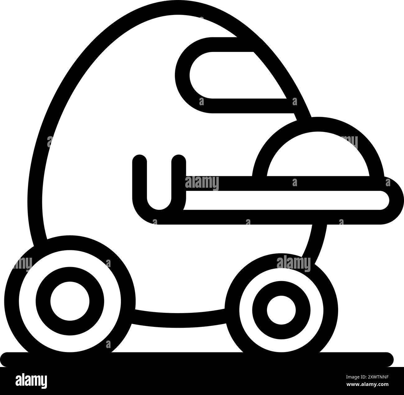 Line icon of a self driving delivery robot carrying a parcel Stock ...
