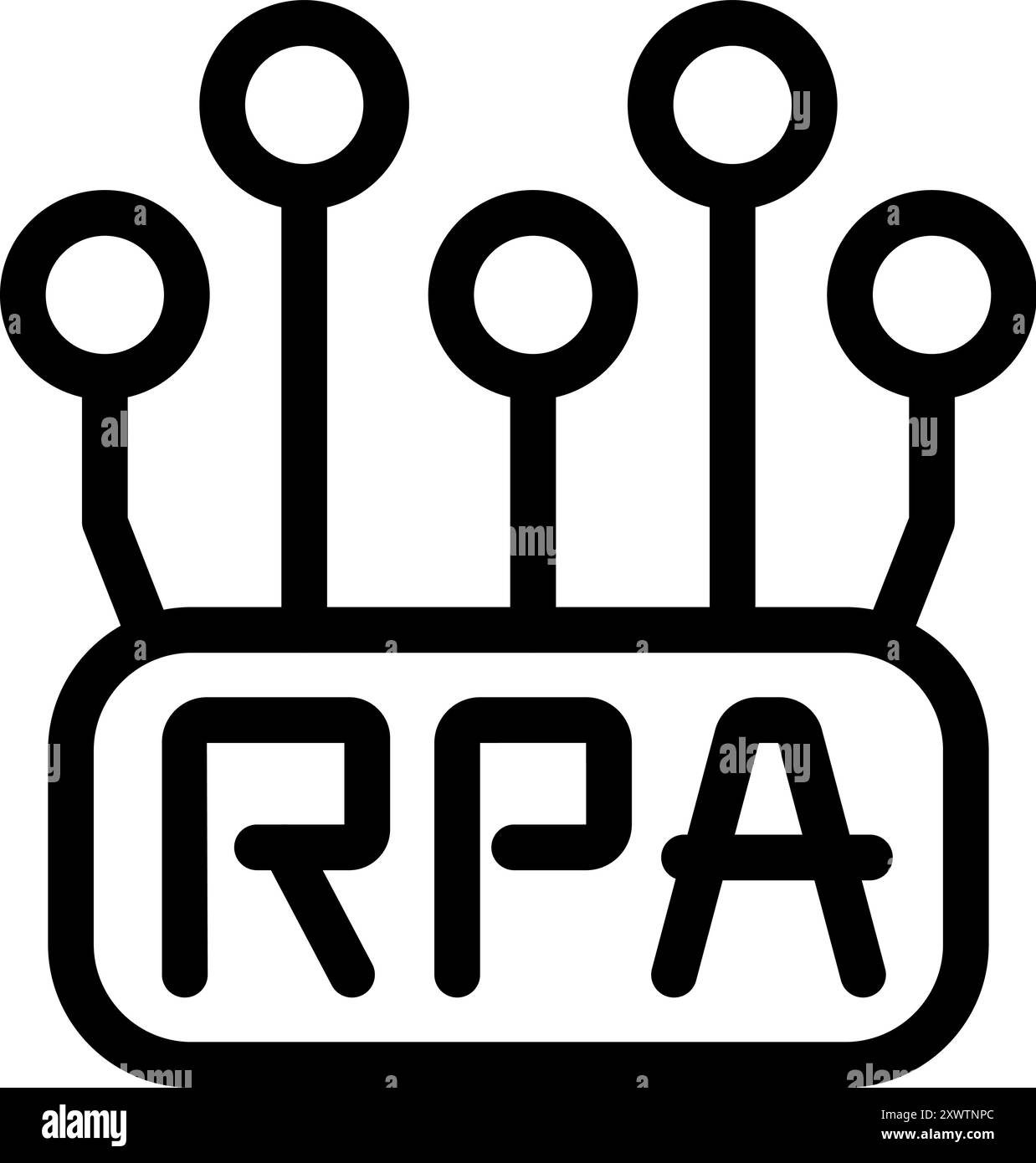 Rpa Icon Representing Connections In Robotic Process Automation