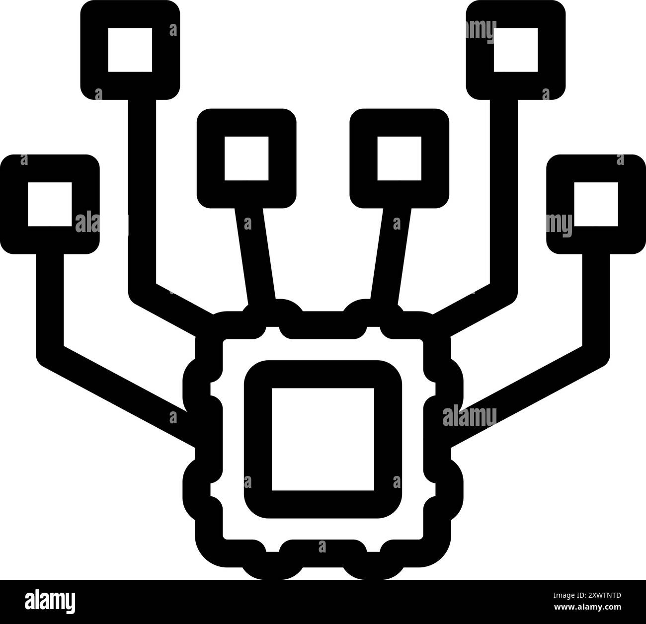 Microchip is connecting with multiple nodes, symbolizing data ...