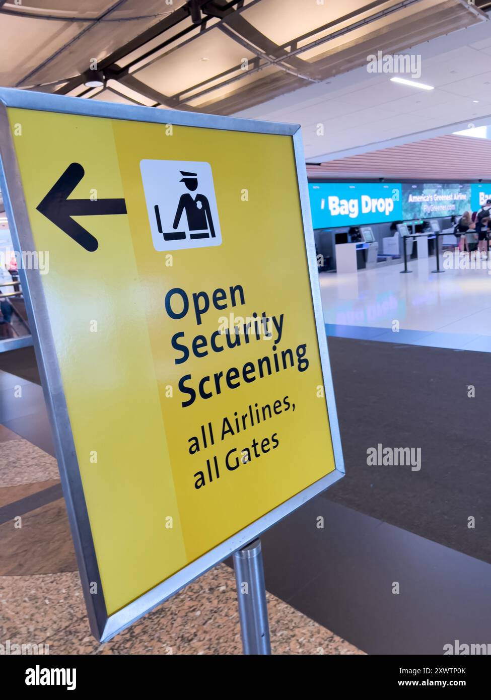 Security Screening Sign at Denver International Airport Stock Photo - Alamy