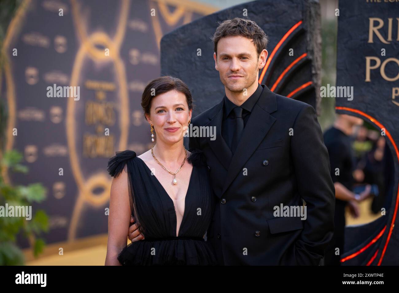 Georgie Oulton, left, and Charlie Vickers pose for photographers upon ...