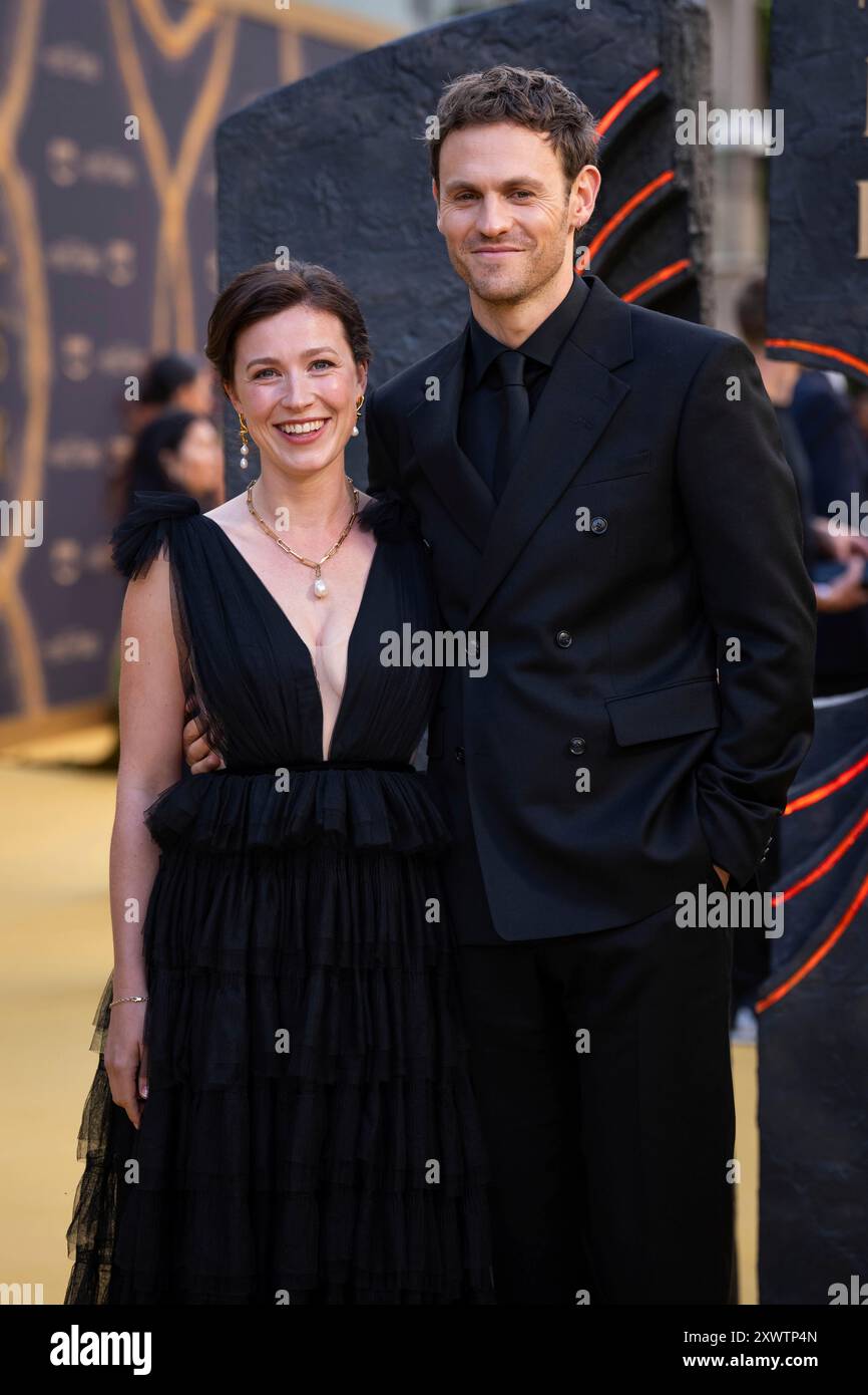 Georgie Oulton, left, and Charlie Vickers pose for photographers upon ...