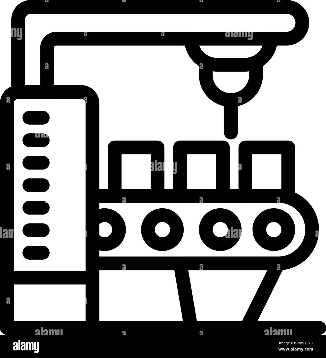 Icon Of An Industrial Robot Arm Working On A Conveyor Belt In A Factory Stock Vector Image And Art