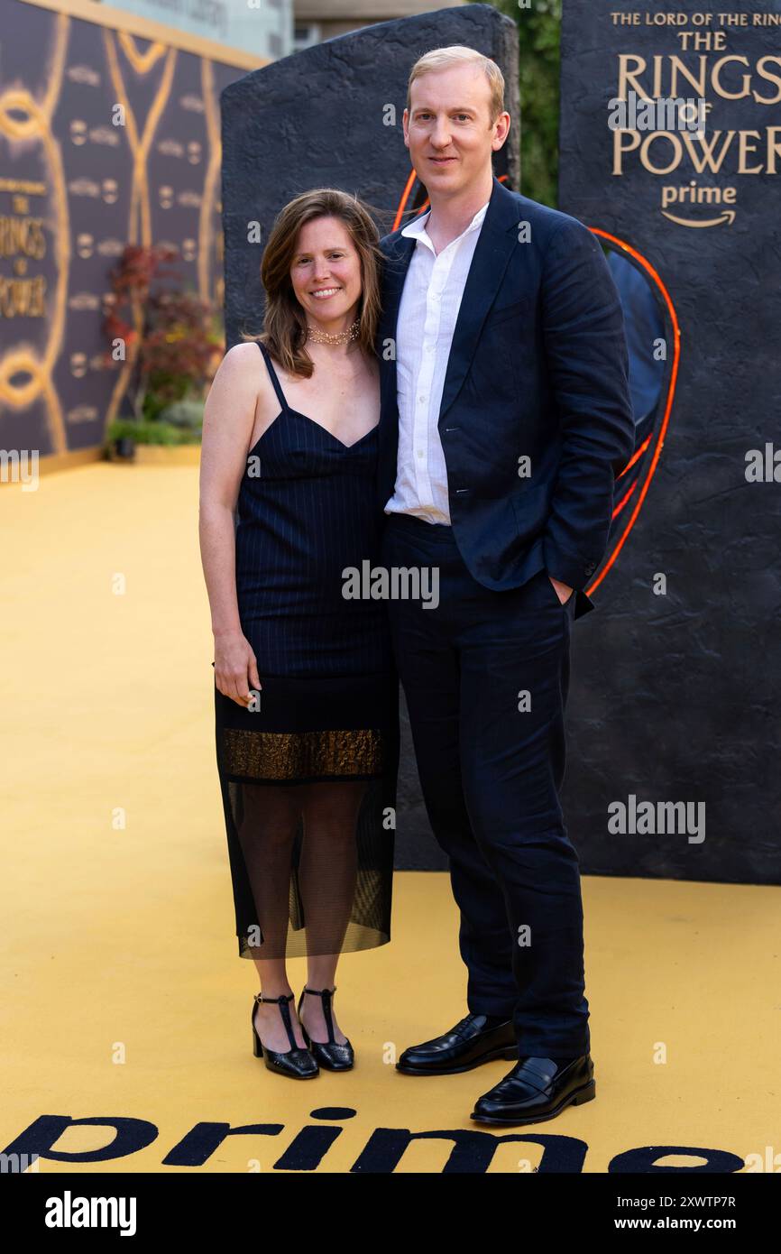 Nora Davis, left, and Patrick Mckay pose for photographers upon arrival ...