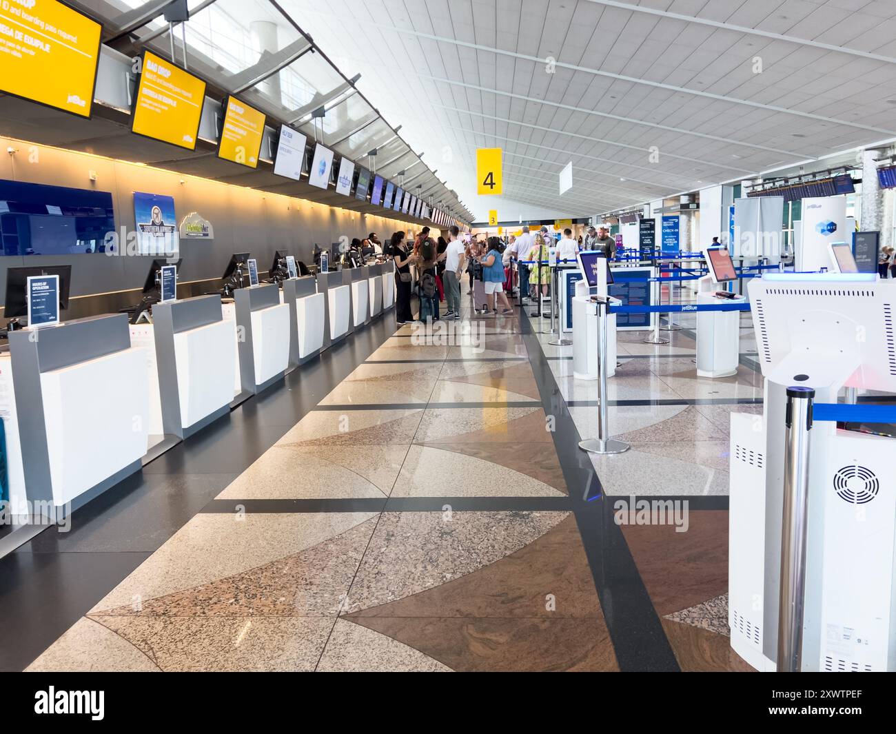 Self Check-In Kiosks at Denver International Airport Terminal Stock ...