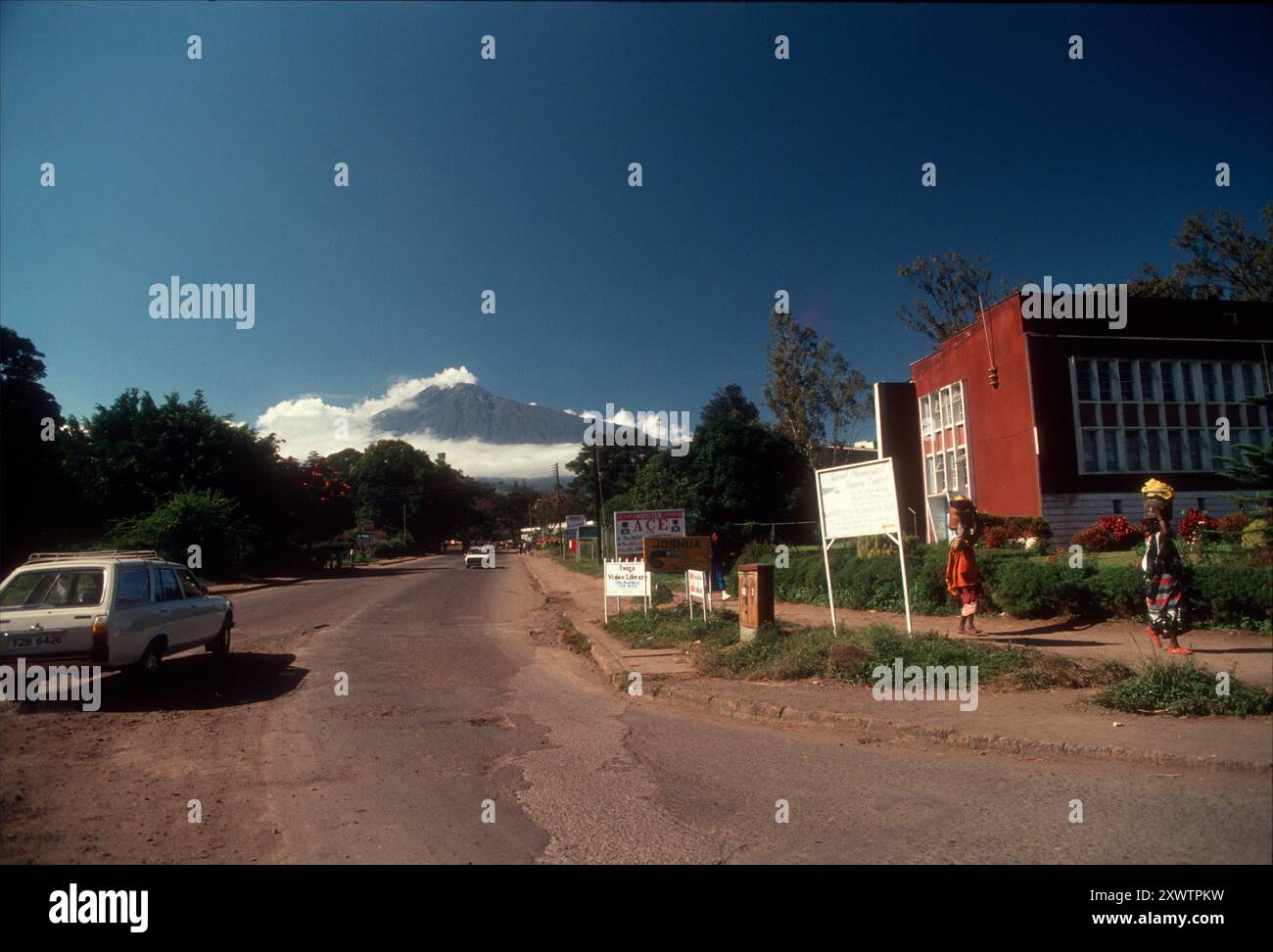 Arusha town with Mount Meru in the distance, it is considered the ...