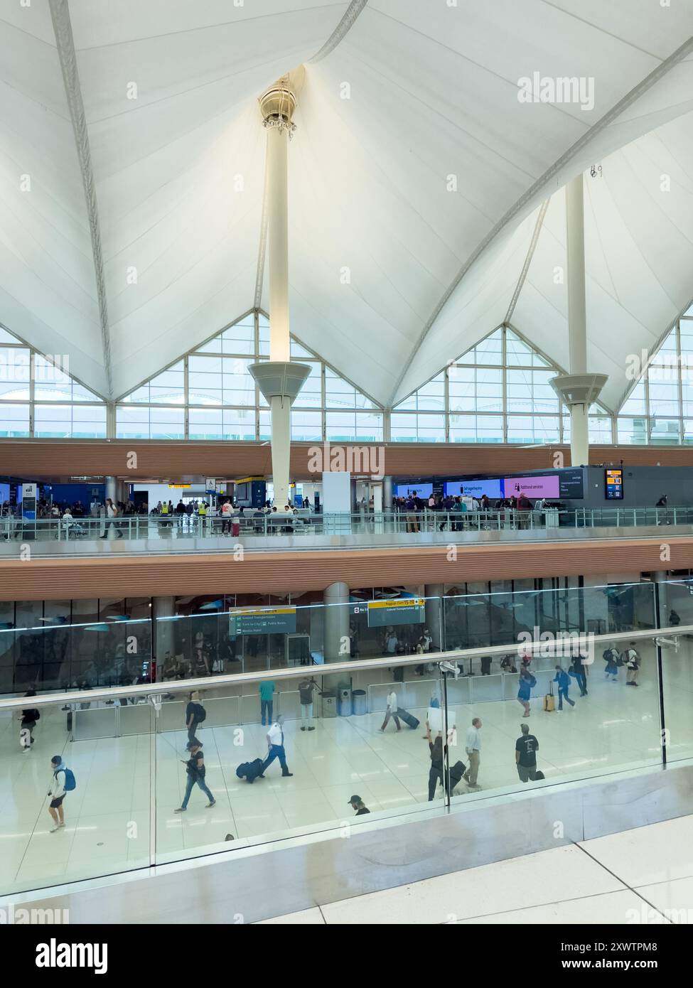Multi-Level Interior View of Denver International Airport Terminal ...