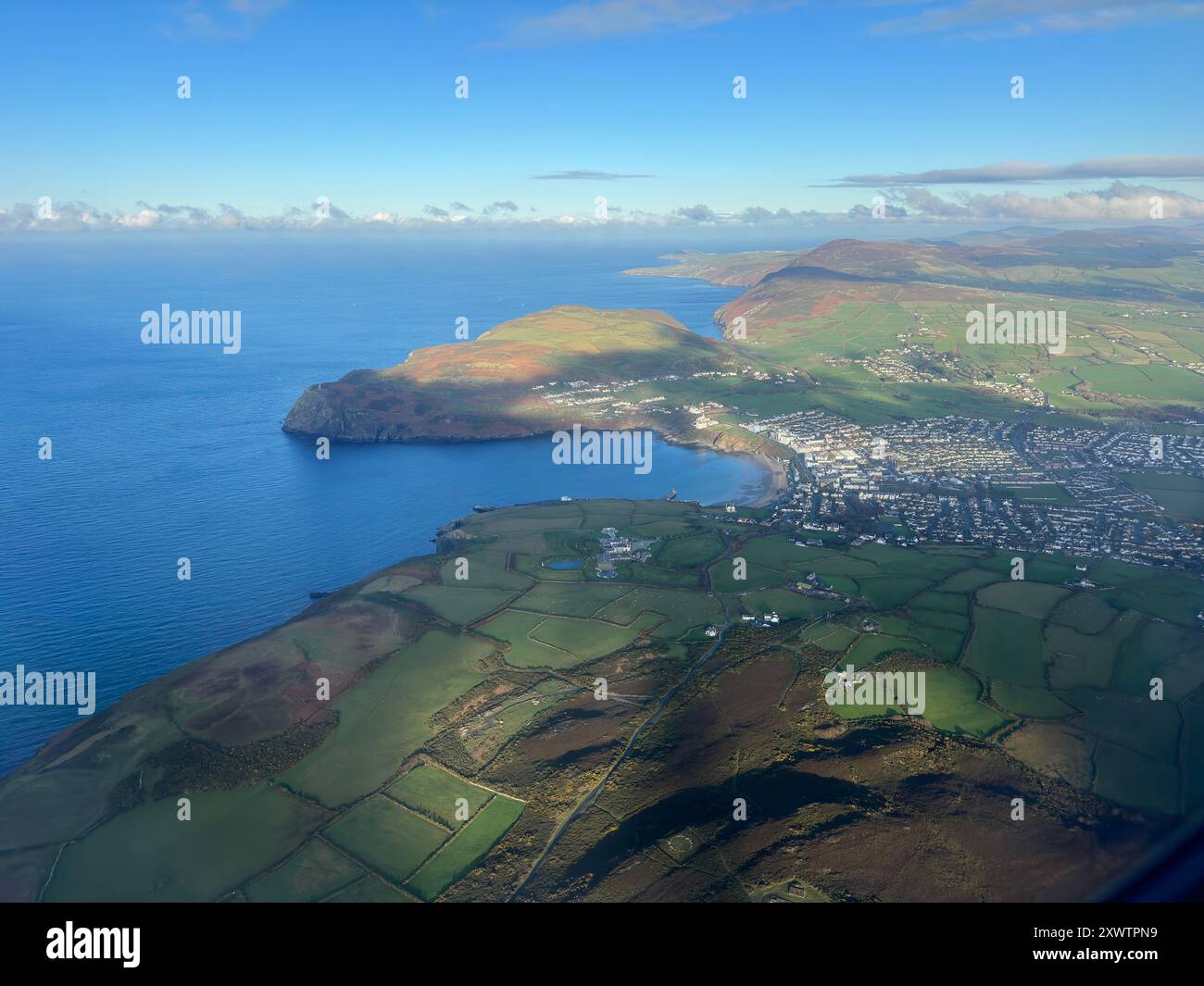 Aerial view of Port Erin, Isle of Man Stock Photo - Alamy