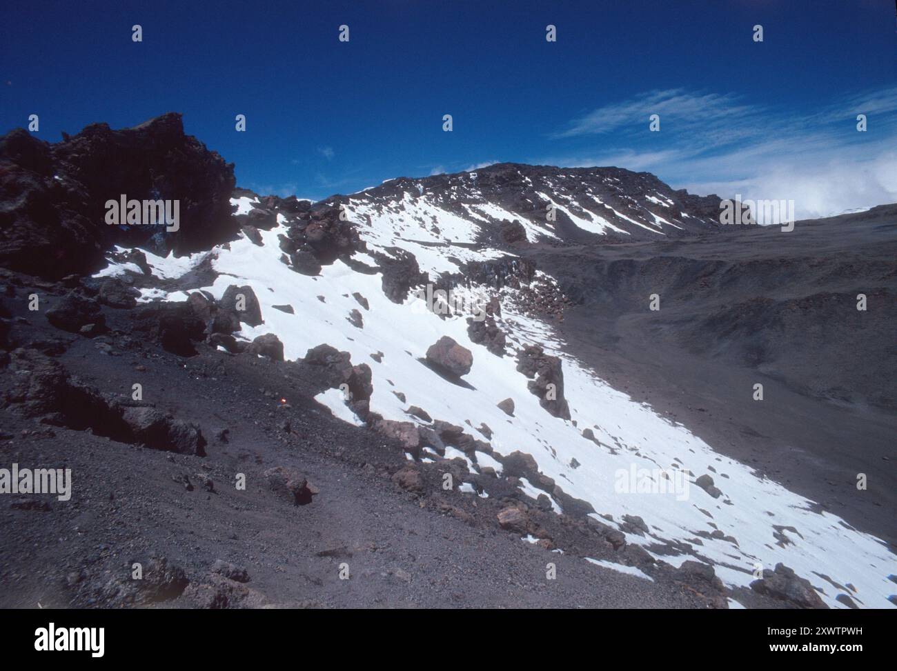 Climbing Mount Kilimanjaro, glaciers as seen after Gillman's Point, on ...