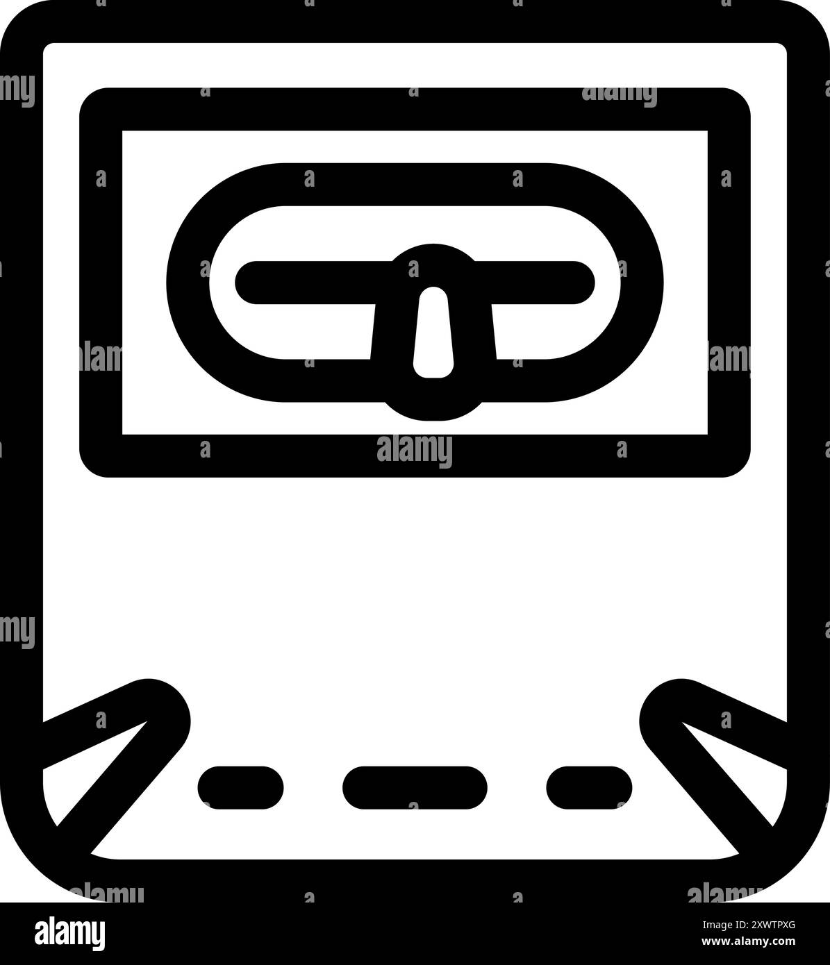 Simple outline icon of an electricity meter measuring power consumption ...