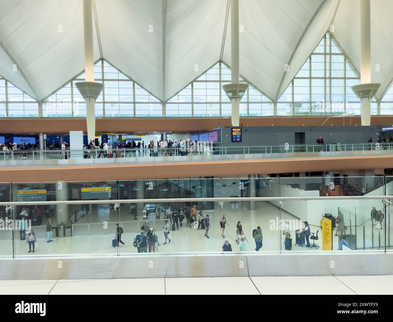 Multi-Level Interior View of Denver International Airport Terminal ...
