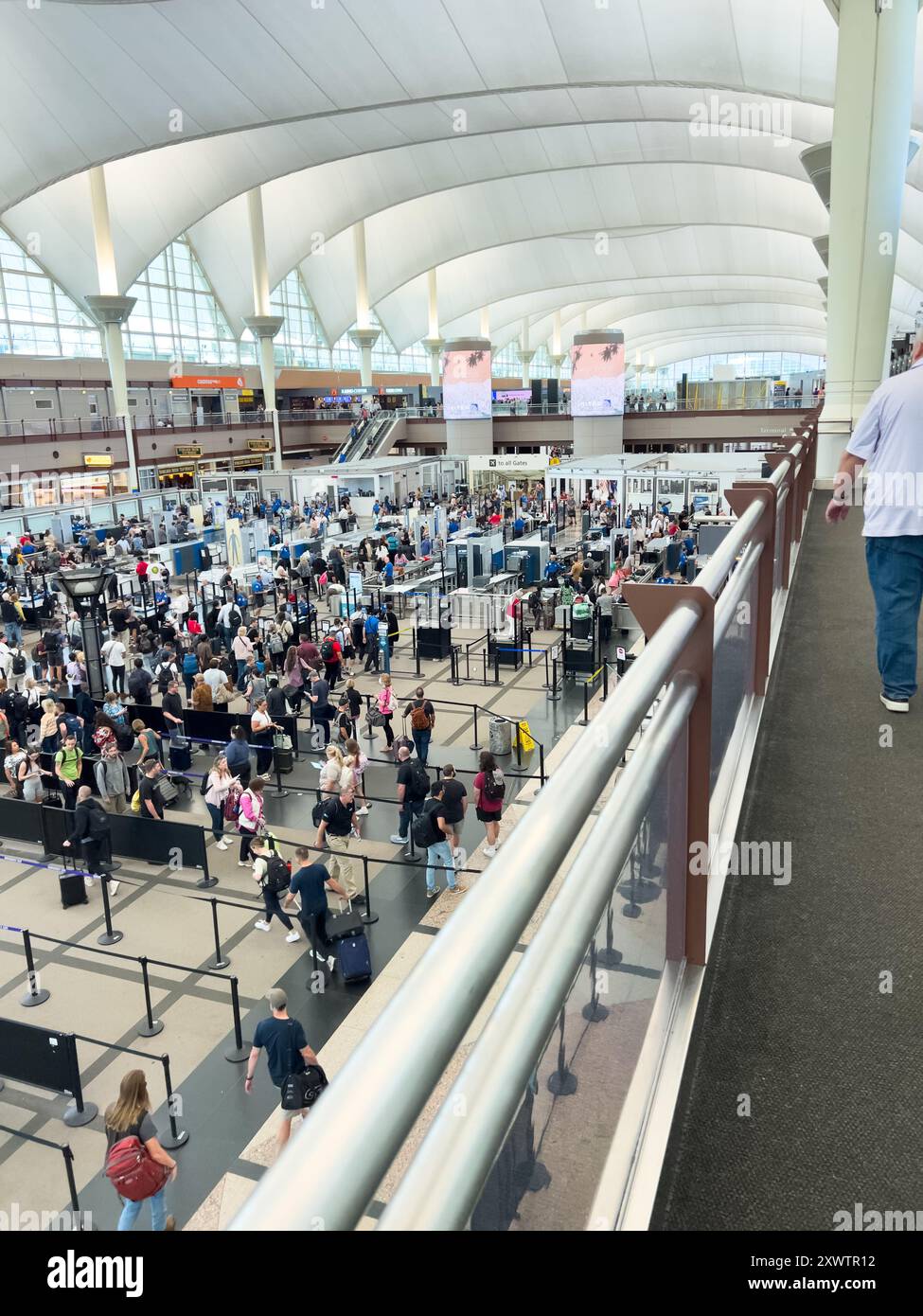 Busy TSA Security Checkpoint Line at Denver International Airport Stock ...