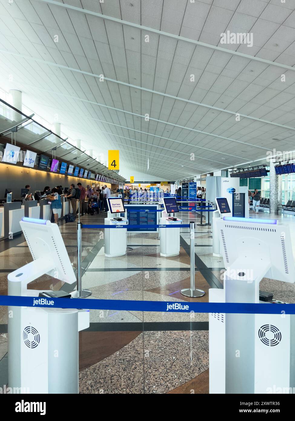 Self Check-In Kiosks at Denver International Airport Terminal Stock ...