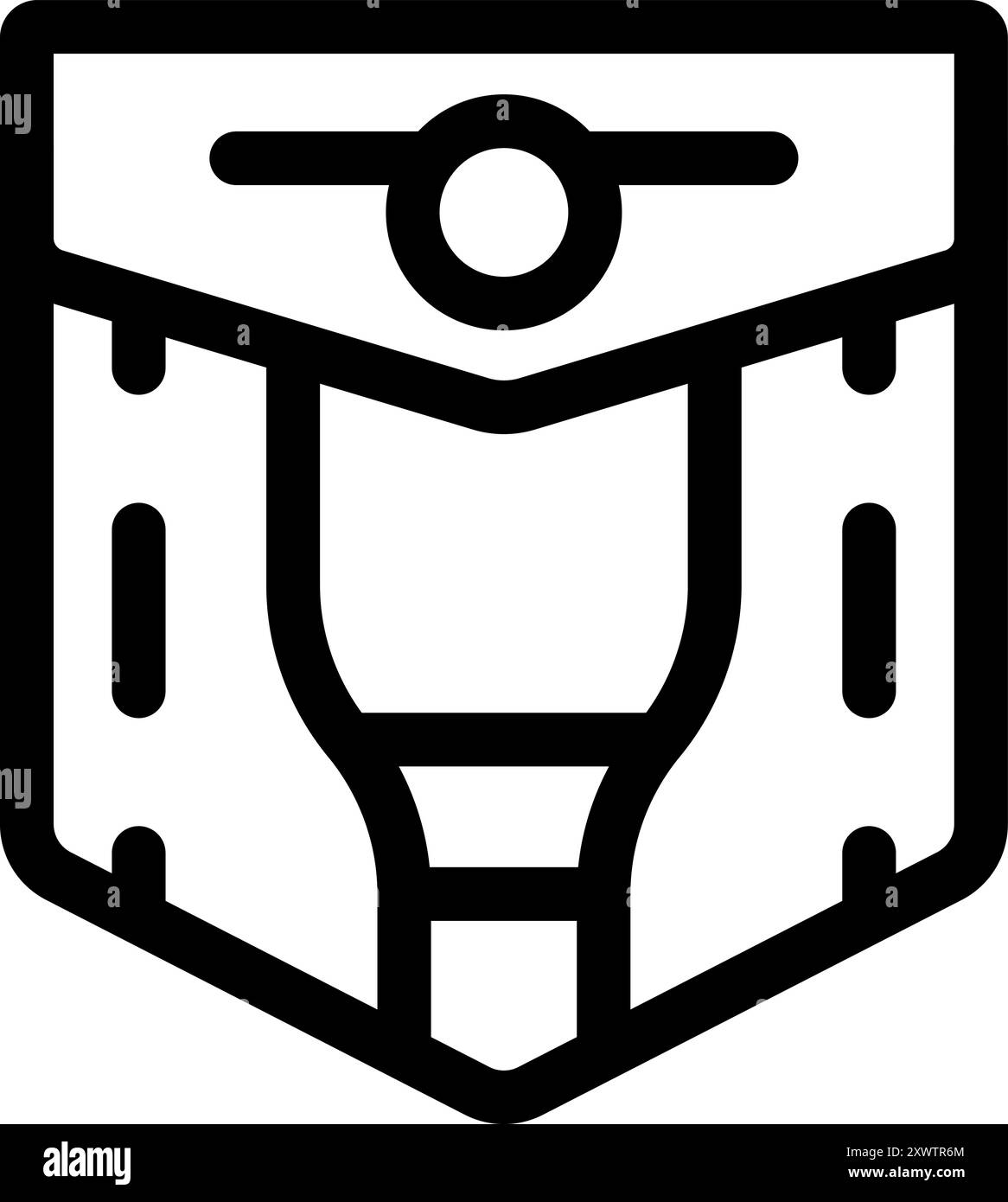 Simple black and white line art of a pilot helmet, perfect for projects ...