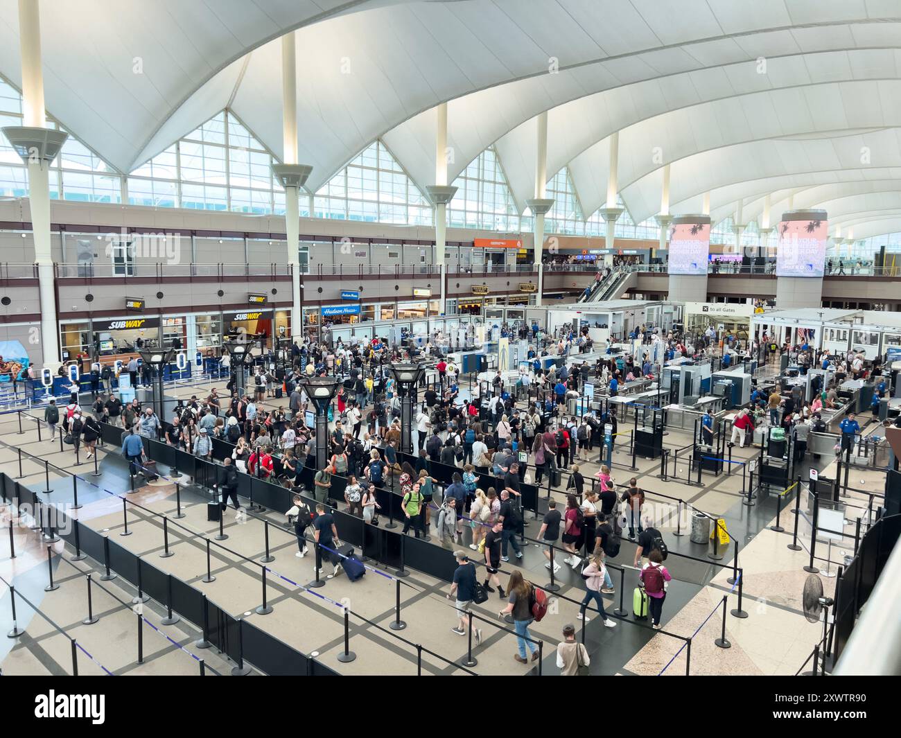 Busy TSA Security Checkpoint Line at Denver International Airport Stock ... Busy TSA Security Checkpoint Line at Denver International Airport Stock ...