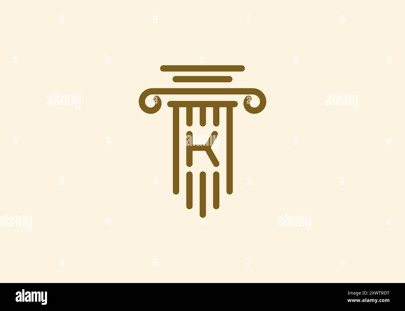 Logo Pillar lawyer letter K, Firm logo identy with Line minimalist ...