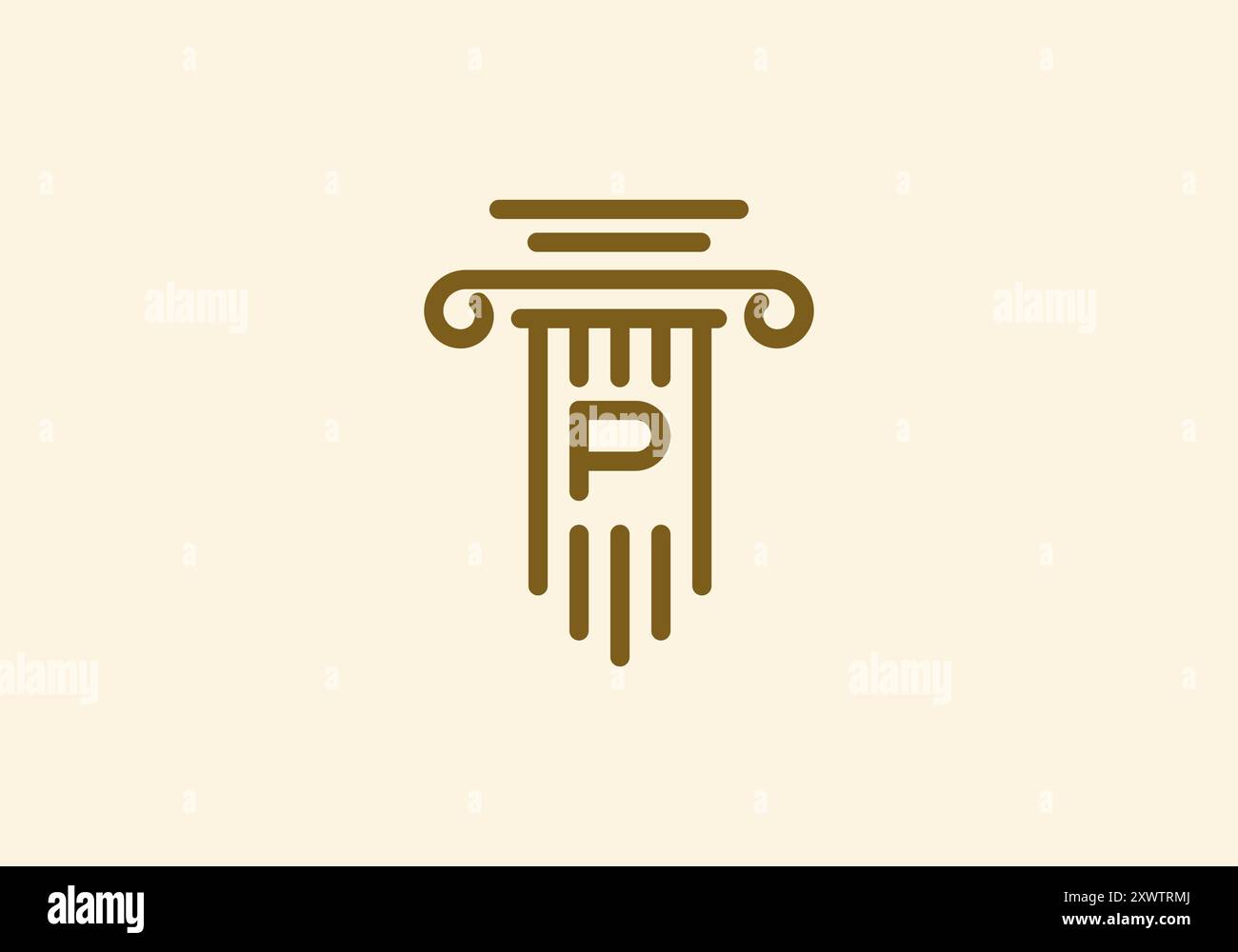 Logo Pillar lawyer letter P, Firm logo identy with Line minimalist ...