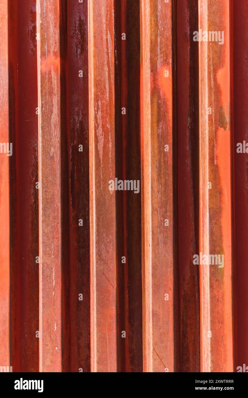 striped metal door texture in red color with striped patterns Stock ...