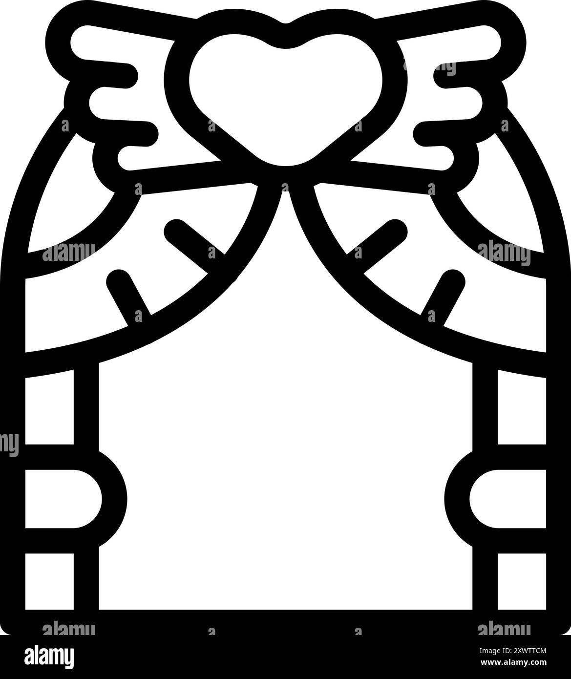 Wedding arch with wings holding a heart symbolizing everlasting love ...