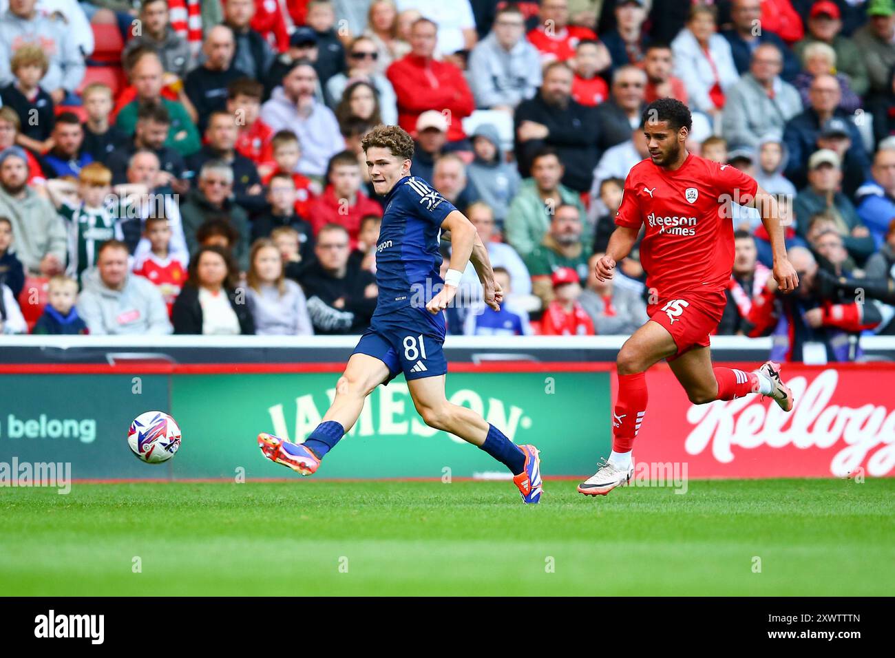 Oakwell Stadium, Barnsley, England - 20th August 2024 Jacob Devaney (81 ...