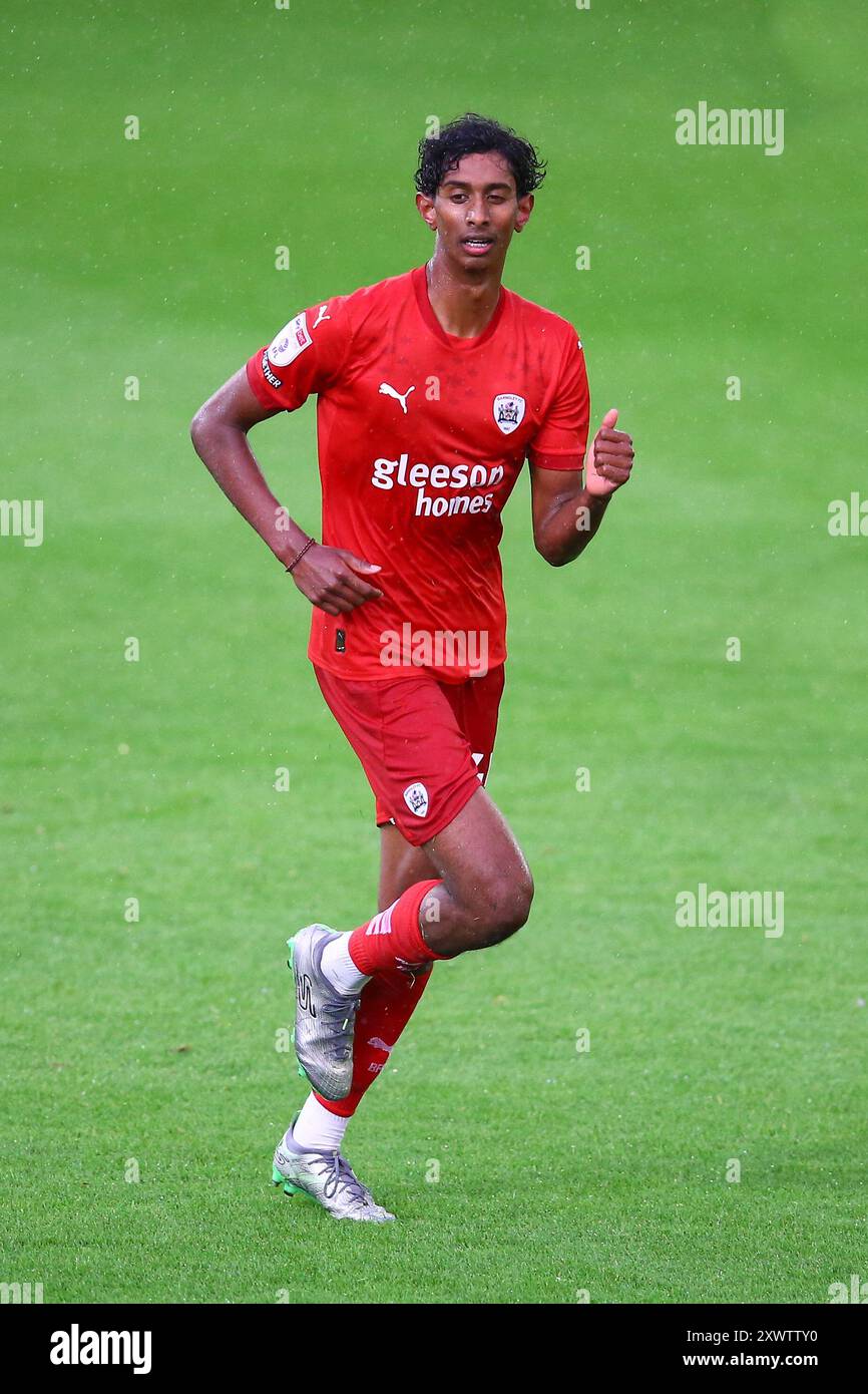 Oakwell Stadium, Barnsley, England - 20th August 2024 Vimal Yoganathan (45) of Barnsley - during ...