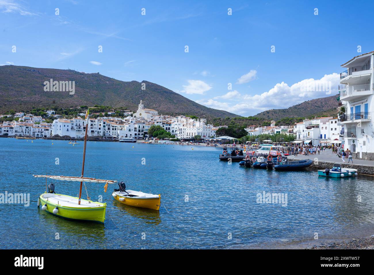 The picturesque town and bay of Cadaqués, situated in the middle of the ...