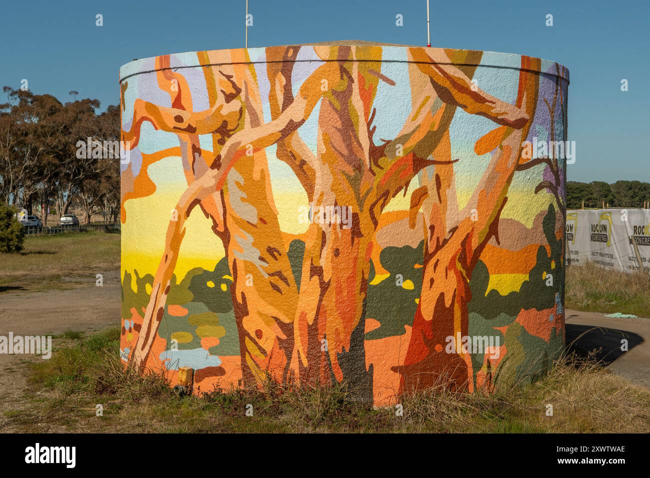 Native Trees Water Tank Art by Christian Vines, Mickleham, Victoria ...