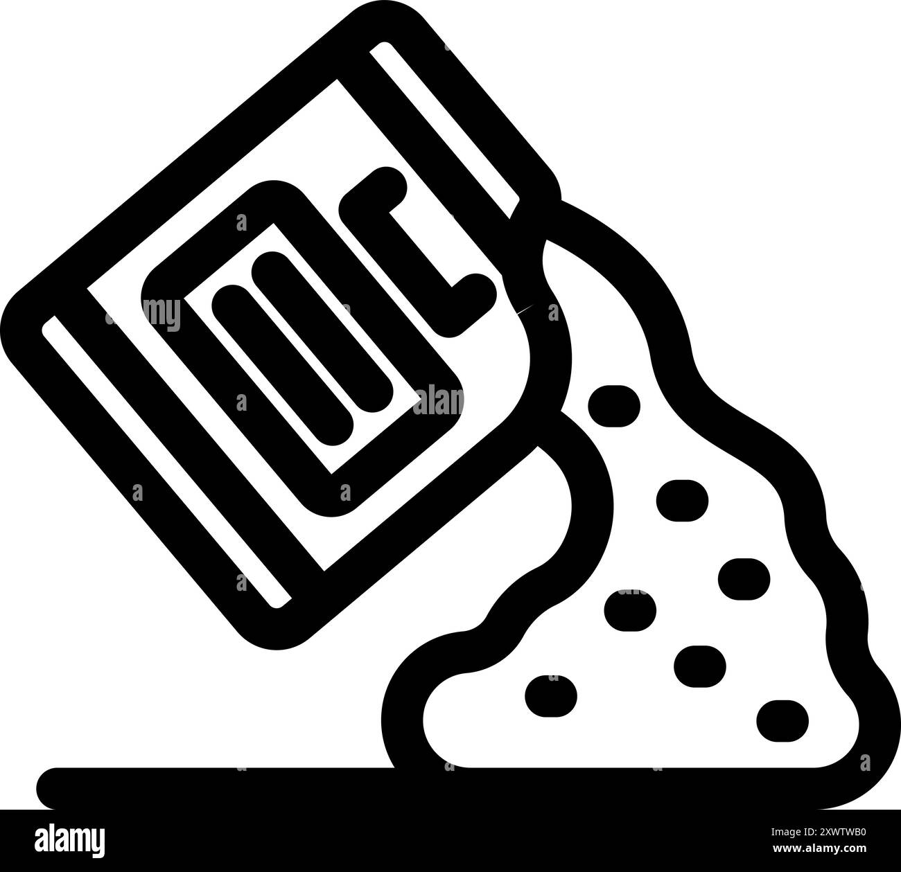 Simple linear icon of a construction worker pouring concrete mix from a bucket Stock Vector ...