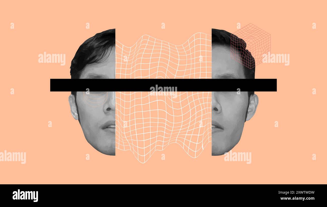 Distorted portrait Stock Vector Images - Alamy