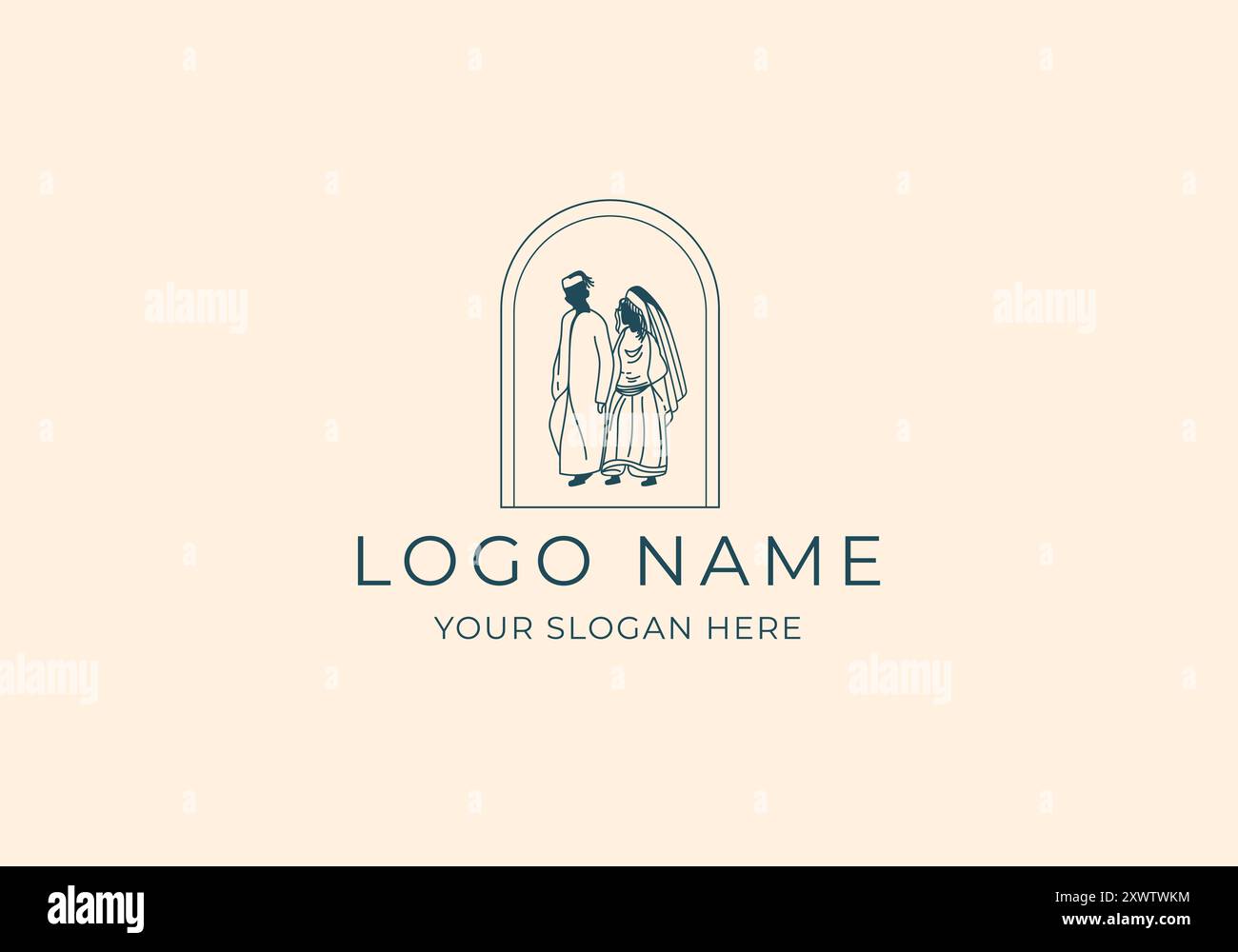 Logo flowers with circle border. Logo Botanical, Floral line. Editable ...